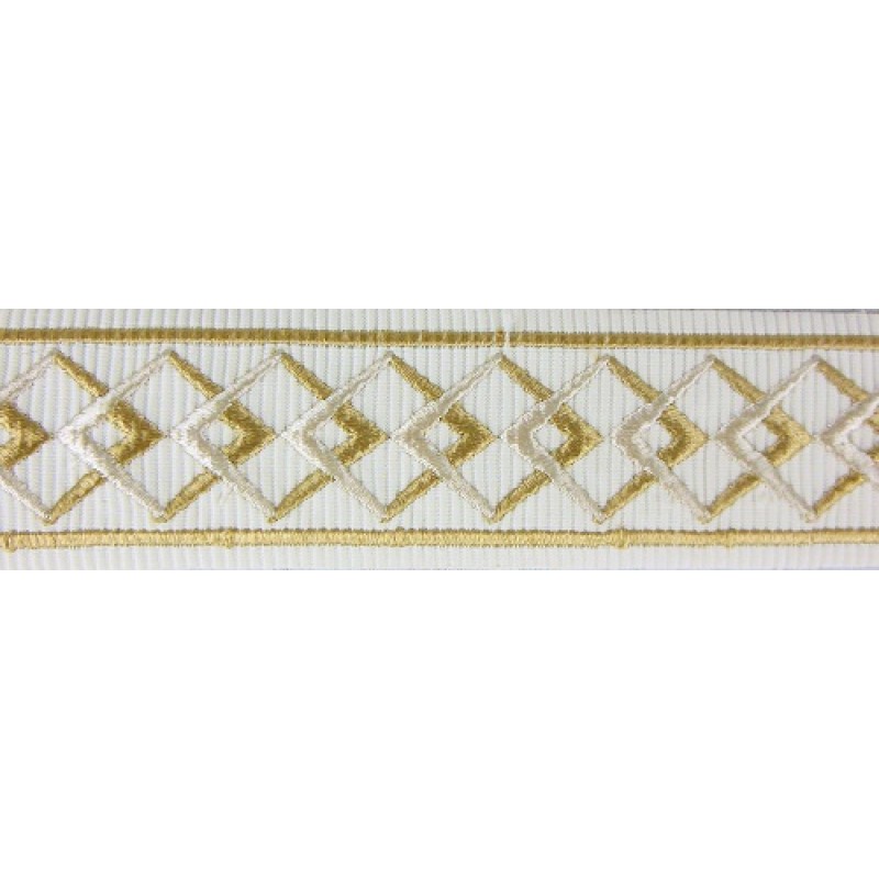 Decorative Braid Trim - Diamond Pattern Oyster/Gold | Castle ...