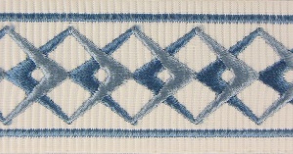 Decorative Braid Trim - Diamond Pattern Silvery Blue | Castle ...