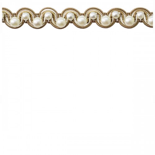 Braid with Pearls Chocolate & Silver | Castle Trimmings ...
