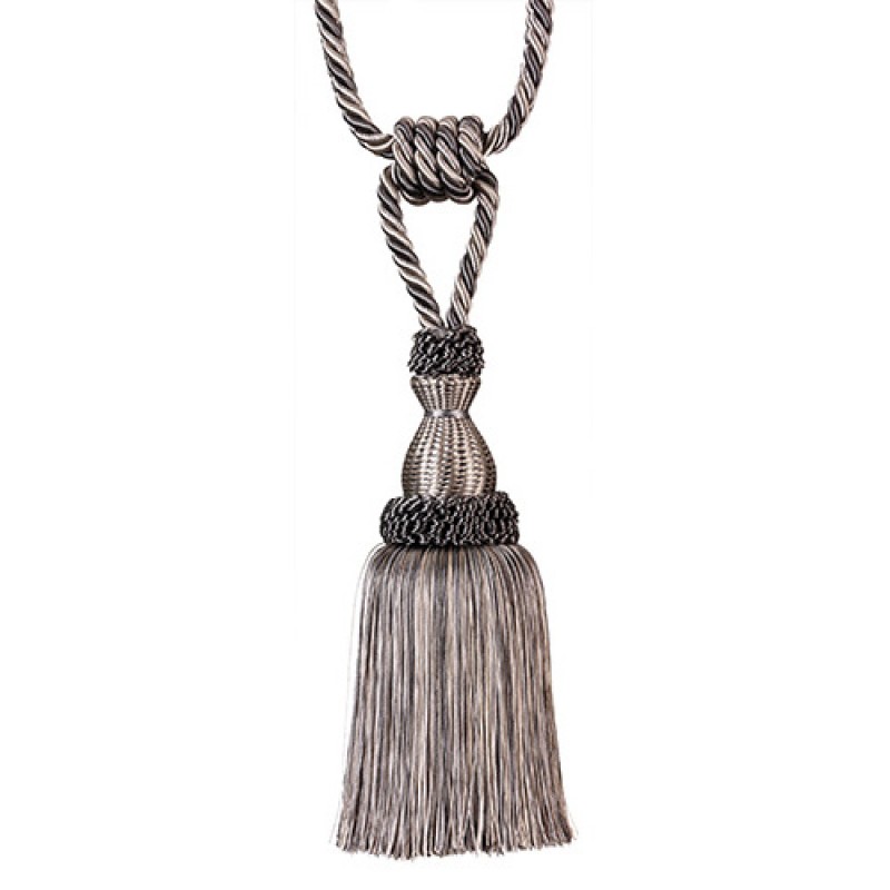 Single Tassel Curtain & Drapery Tieback - Grey