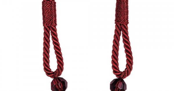 Coral Red Beaded Rope Curtain Tieback | Castle Trimmings